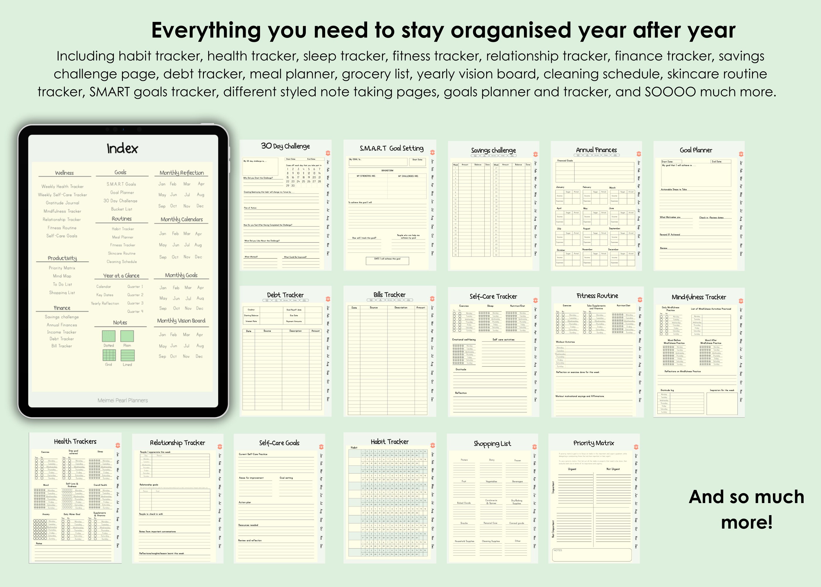 Kawaii Cute Frog Undated Digital Planner Digital Cute Planner Kawaii ...