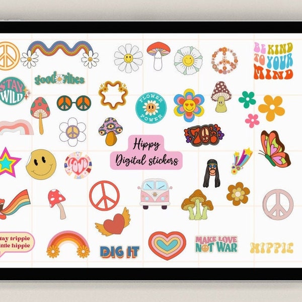 Hippy Stickers - Etsy