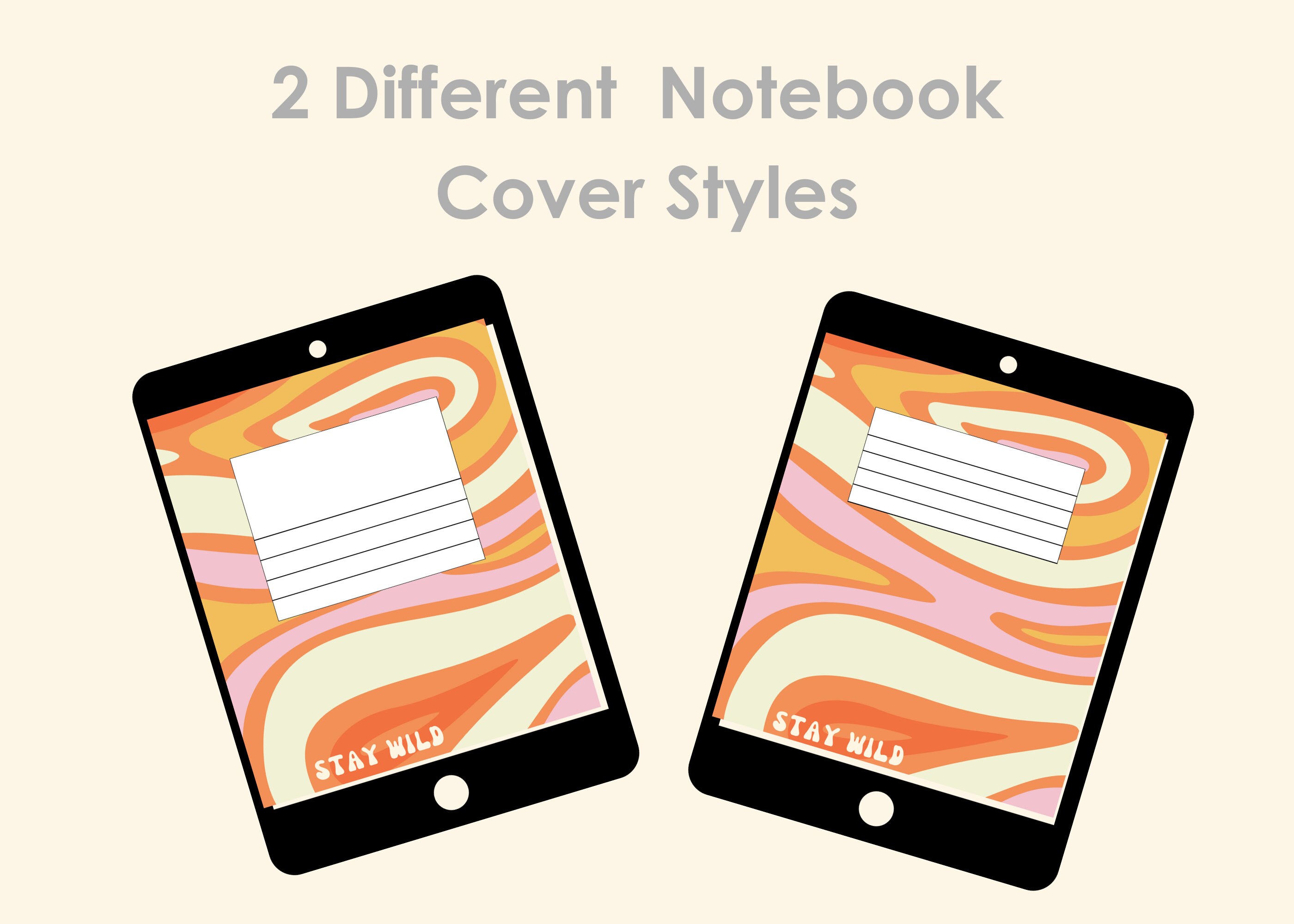 Groovy Digital Notebook Covers Digital Notebook Goodnotes Cover ...
