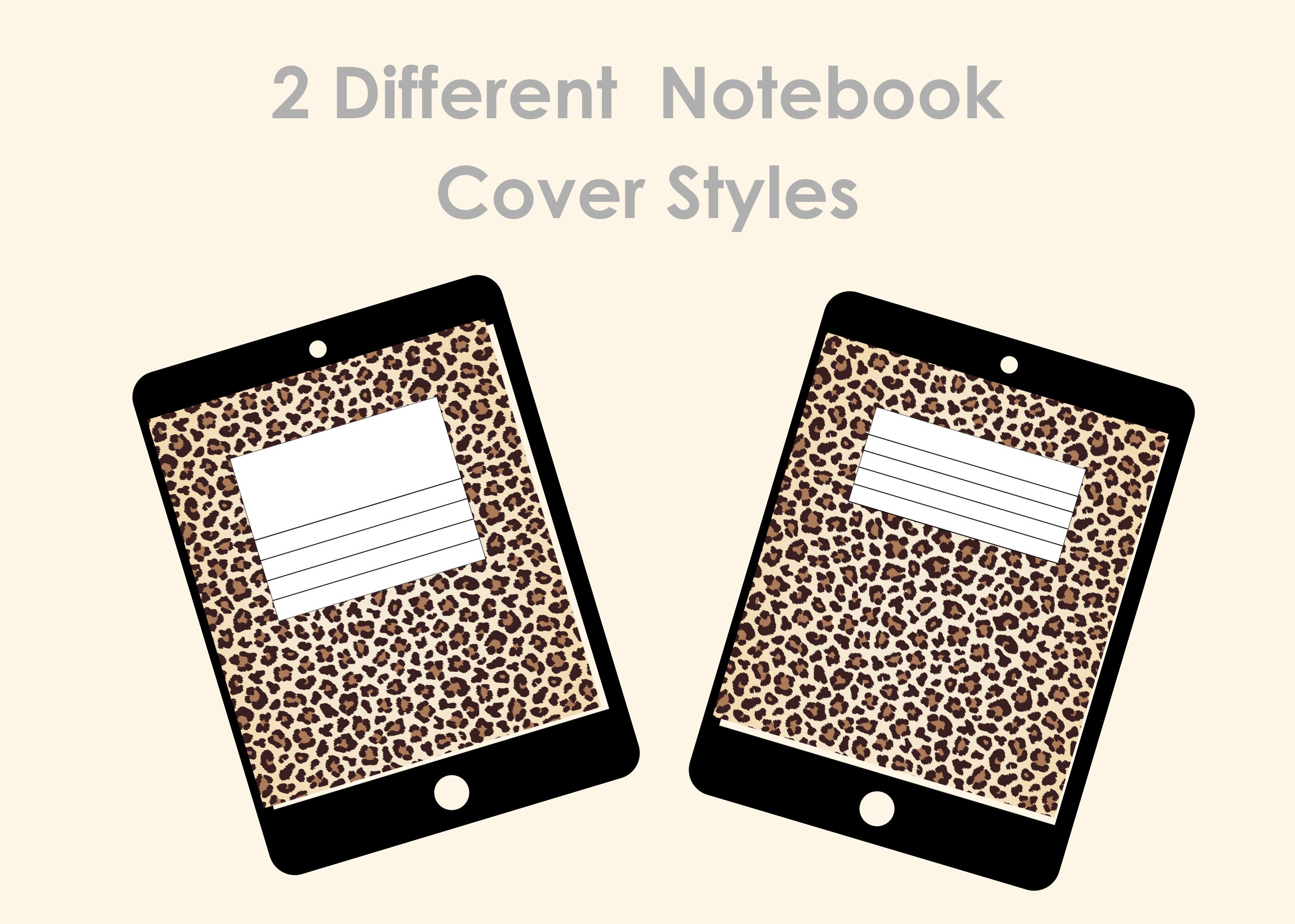 Cute Leopard Print Digital Notebook Covers Digital Notebook Goodnotes ...
