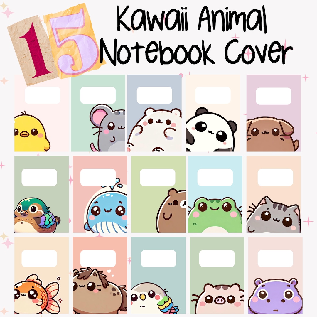 Kawaii Animals Digital Notebook Covers Digital Notebook Goodnotes Cover ...