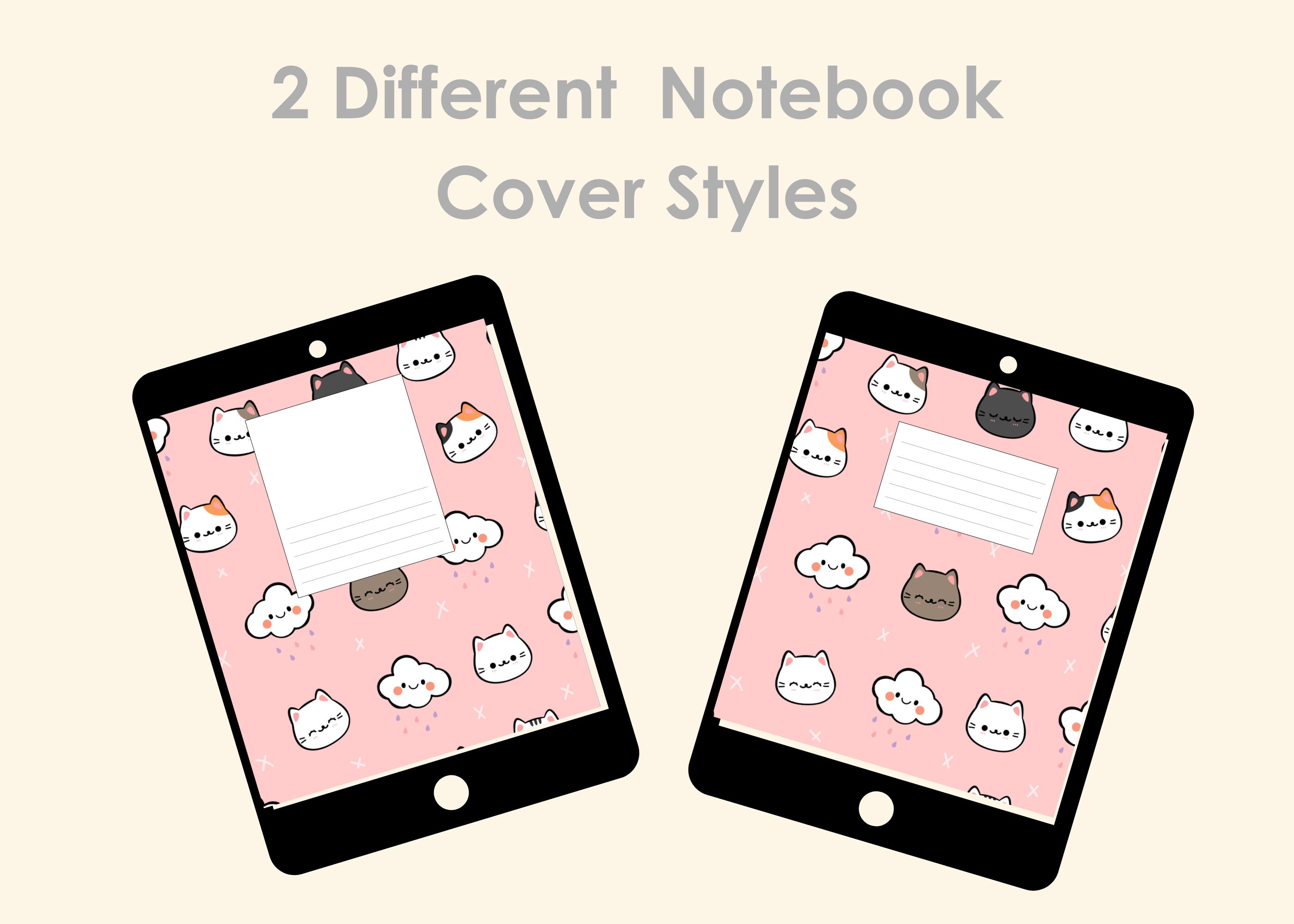 Cute Cats Digital Notebook Covers Digital Notebook Goodnotes Cover Cats ...