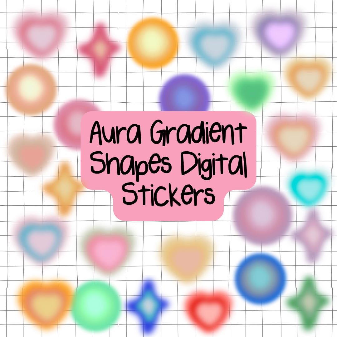 Gradient Aura Digital Stickers Colorful Digital Stickers Goodnotes Aura ...