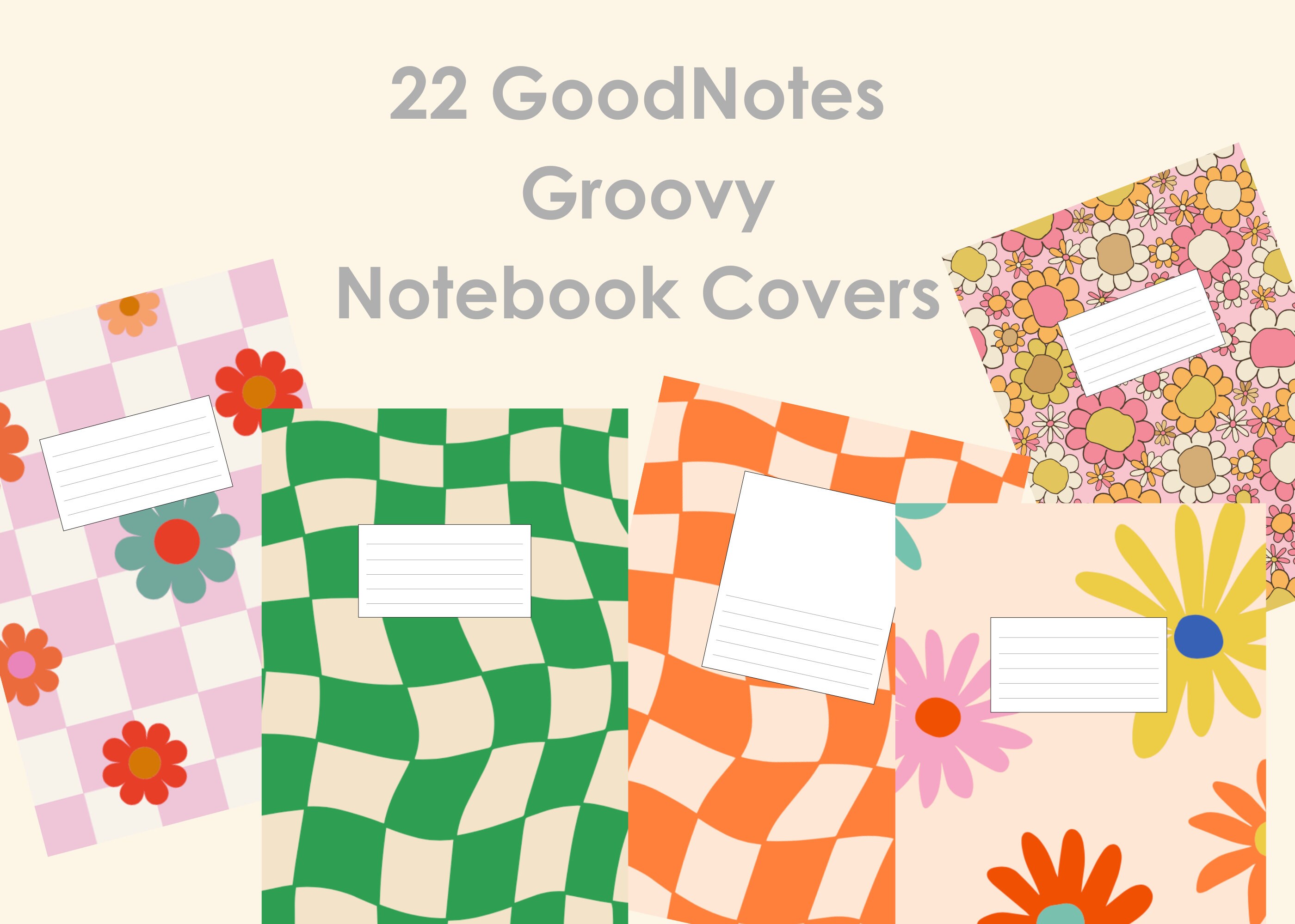 Groovy Digital Notebook Covers Digital Notebook Goodnotes Cover ...