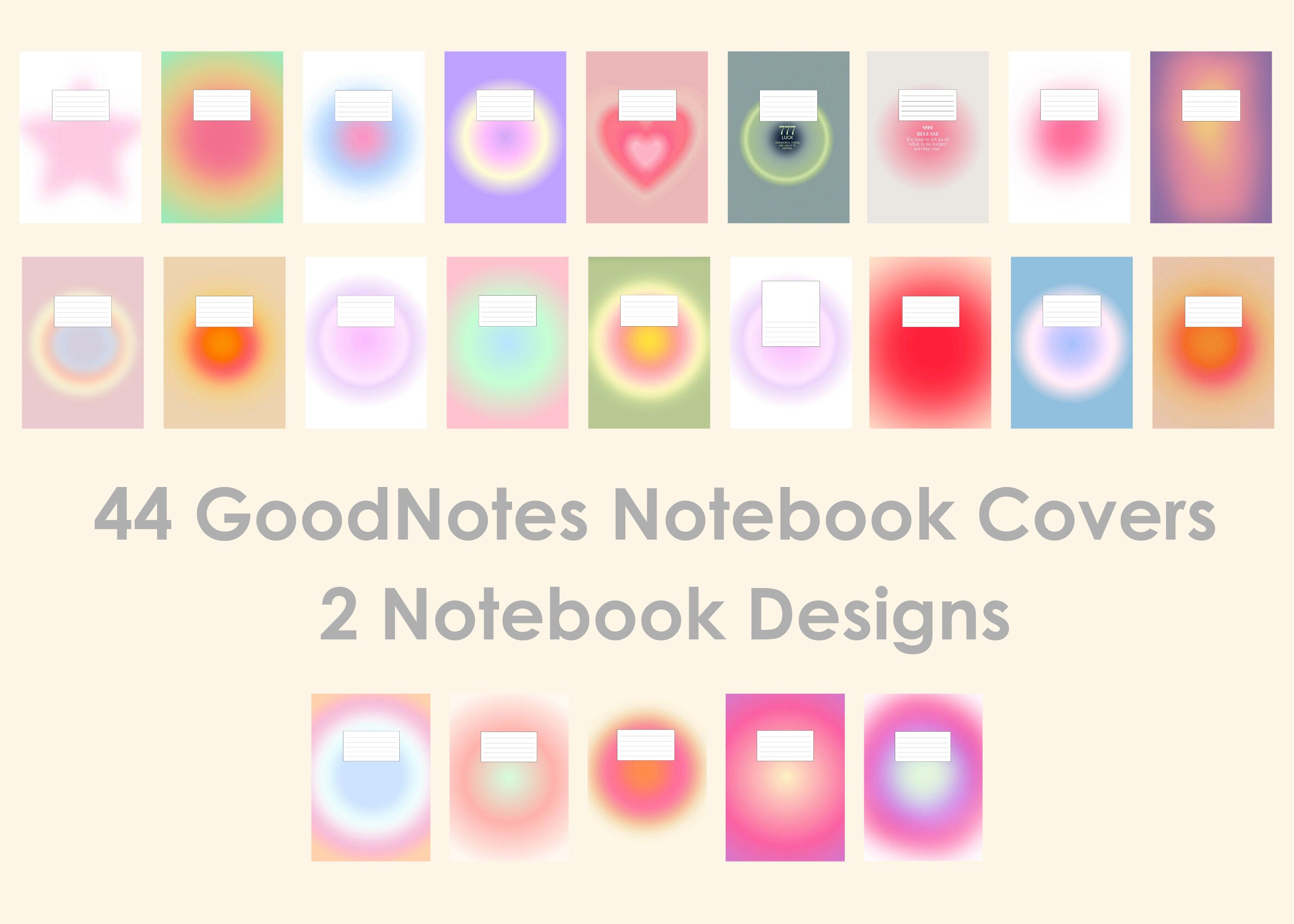 Gradient Aura Digital Notebook Covers Groovy Digital Notebook Cover ...