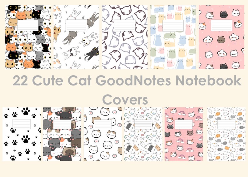 Cute Cats Digital Notebook Covers Digital Notebook Goodnotes Cover Cats ...