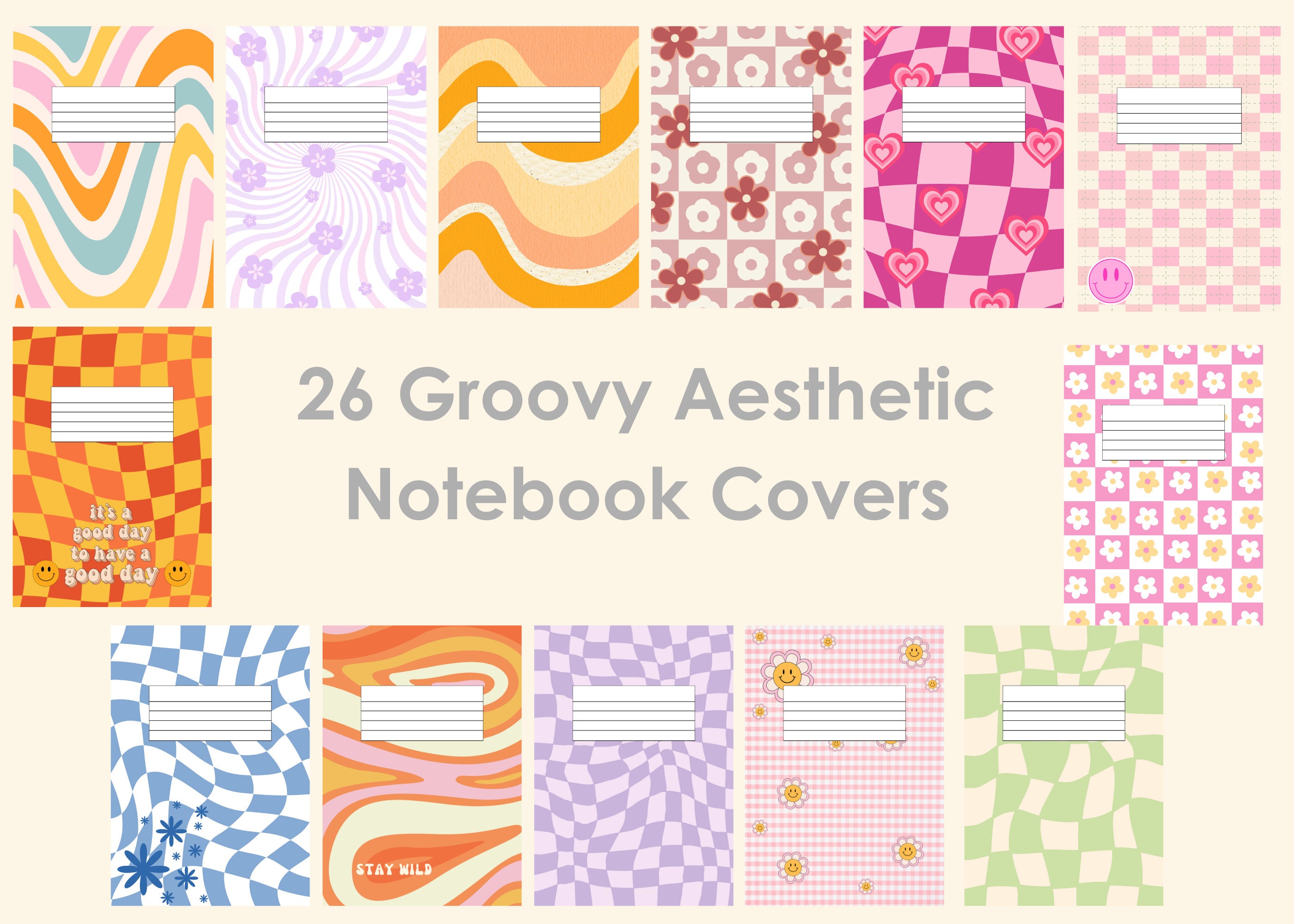 Groovy Digital Notebook Covers Digital Notebook Goodnotes Cover ...