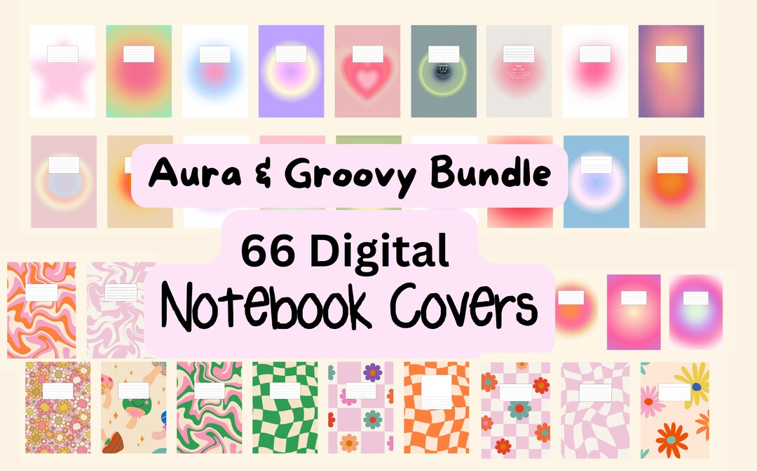 Gradient Aura Digital Notebook Covers Groovy Digital Notebook Cover ...