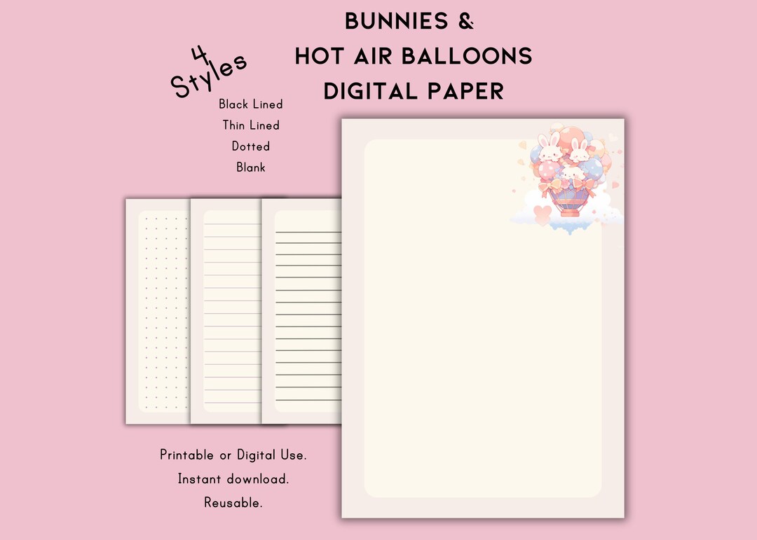 Cute Digital Paper Reusable Printable Paper Cute Digital Paper Kawaii ...