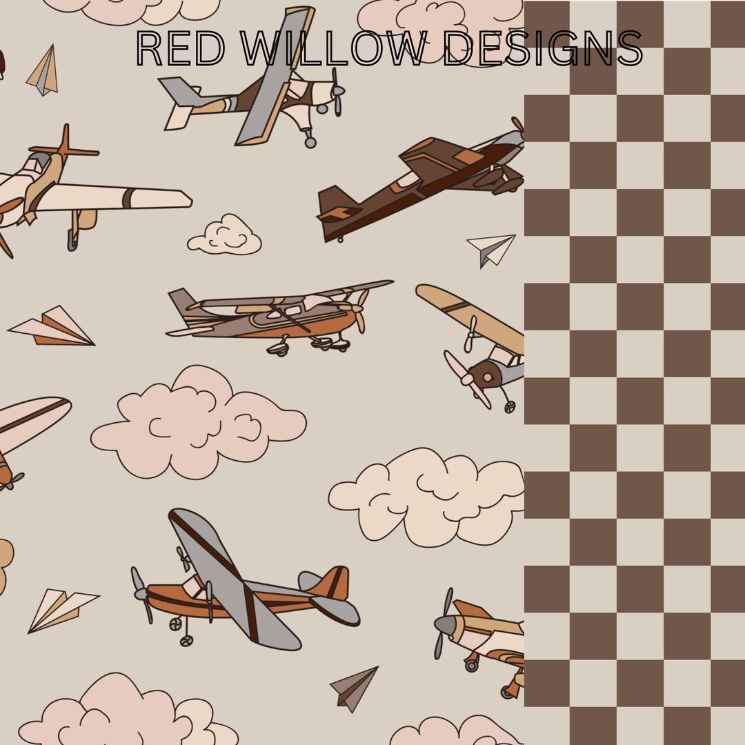 Airplane Seamless Pattern Bundle, Repeating Pattern, Fabric Pattern ...