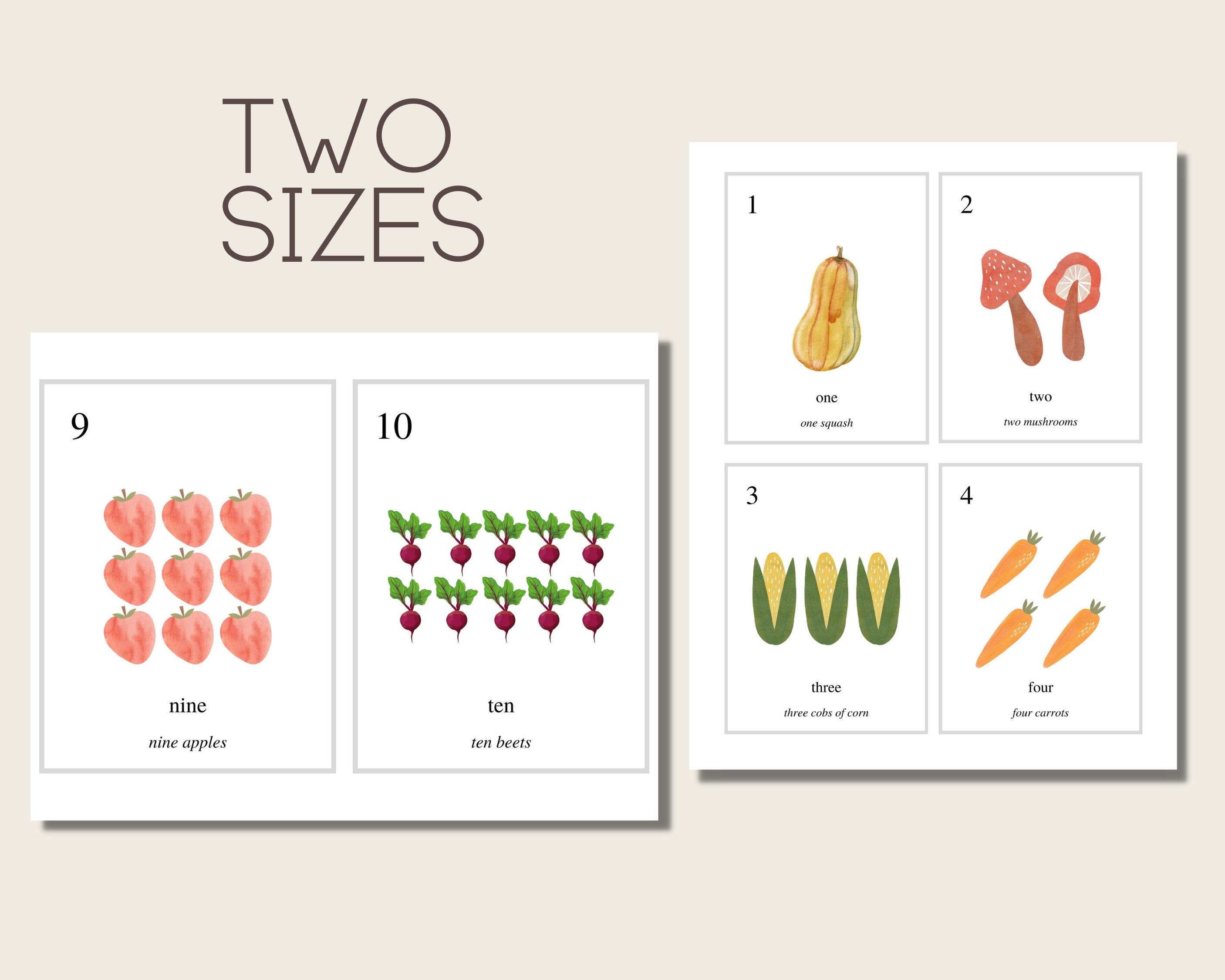 Autumn Produce Number Flashcards, Fall Produce Theme Counting Cards ...
