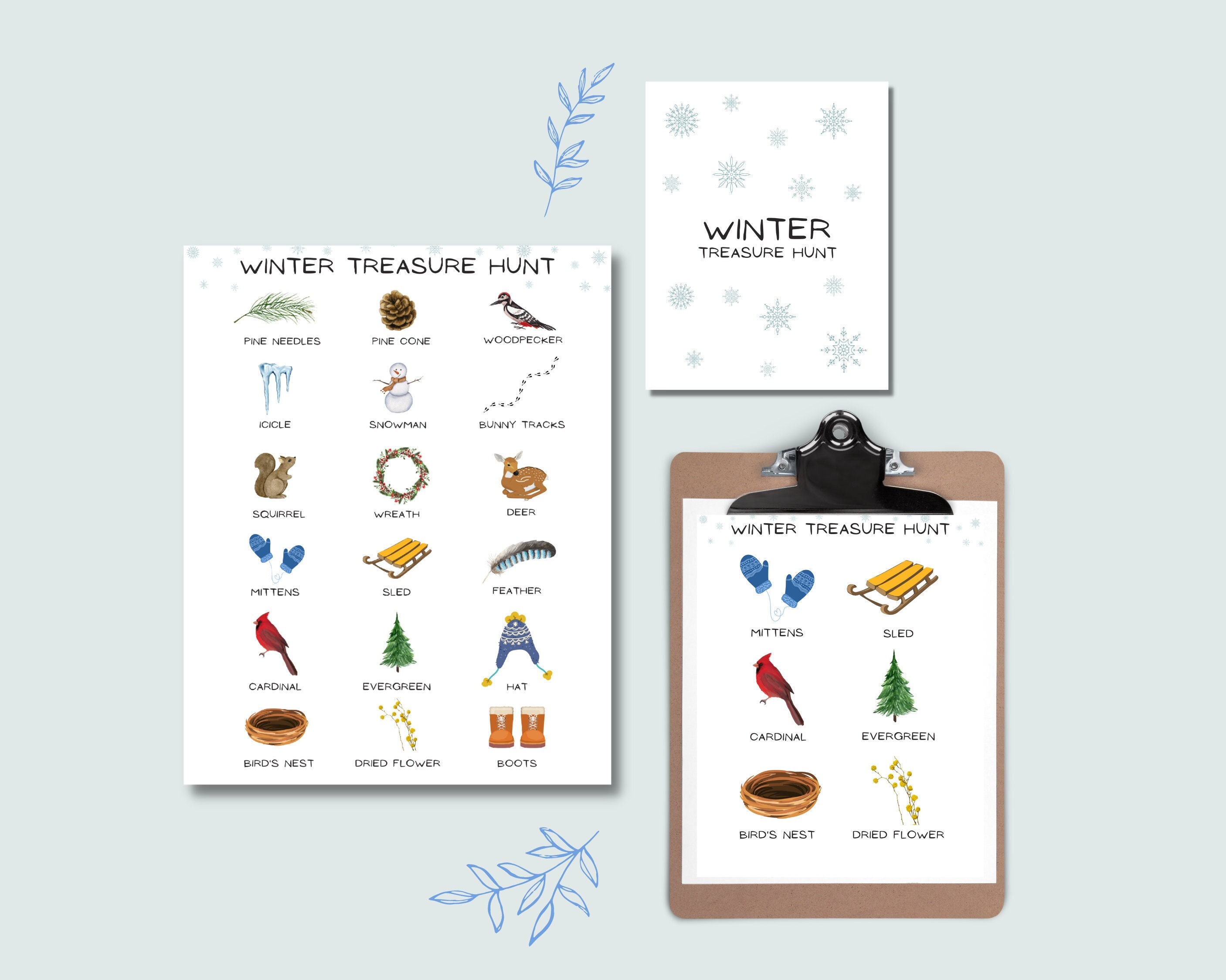 Winter Treasure Hunt, Scavenger Hunt, Nature Walk, Homeschool Printable ...