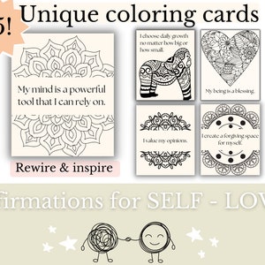 Positive Affirmation Cards Affirmation Coloring Cards Positive Quote ...