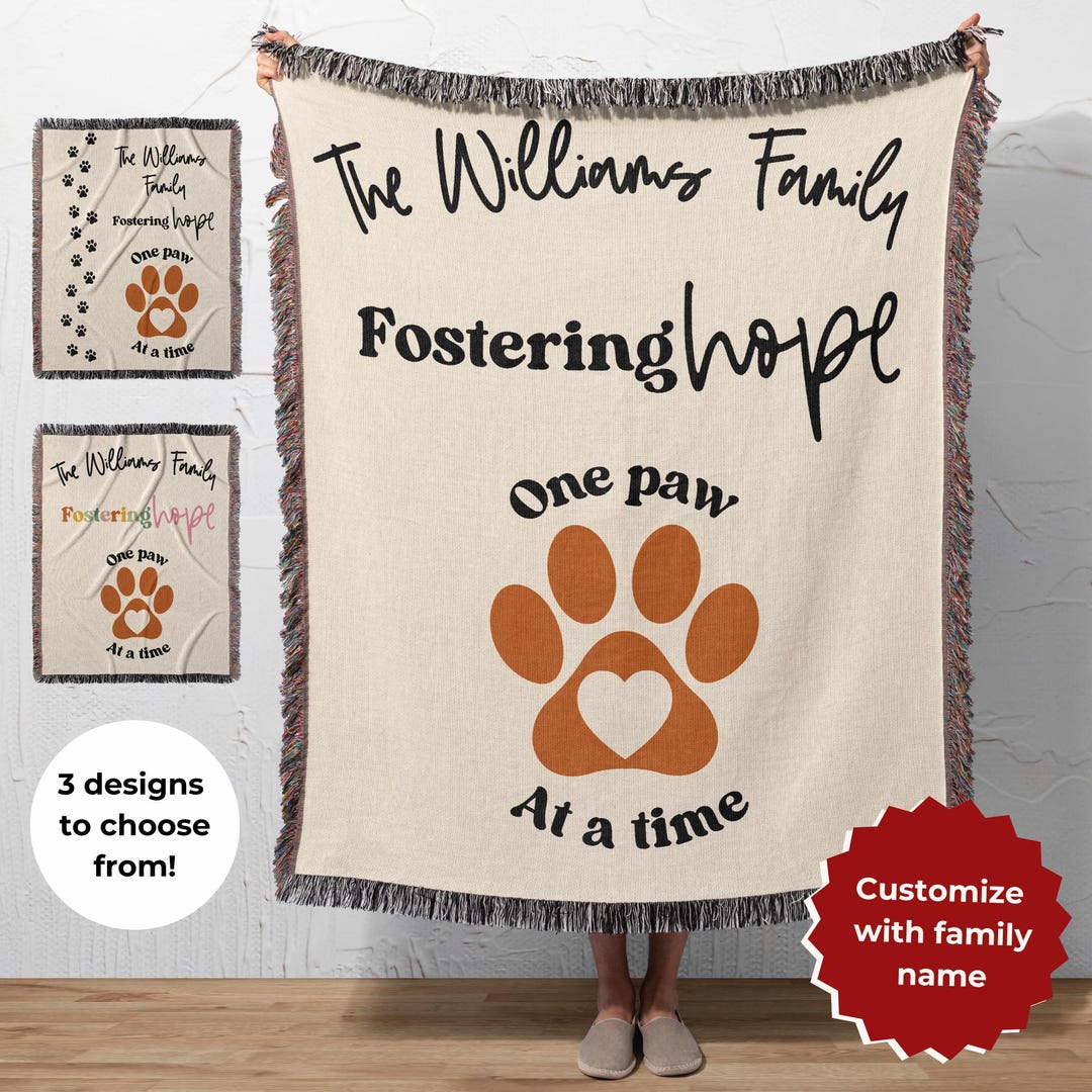 Custom Dog Foster Family Blanket Gift Pet Foster Mom Custom Name ...