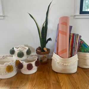 Custom Storage Basket Yoga Mat Storage Living Room Decor Rope Basket ...