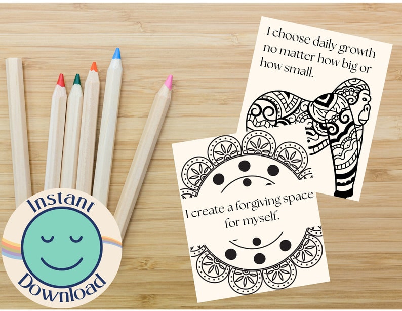 Positive Affirmation Cards Affirmation Coloring Cards Positive - Etsy