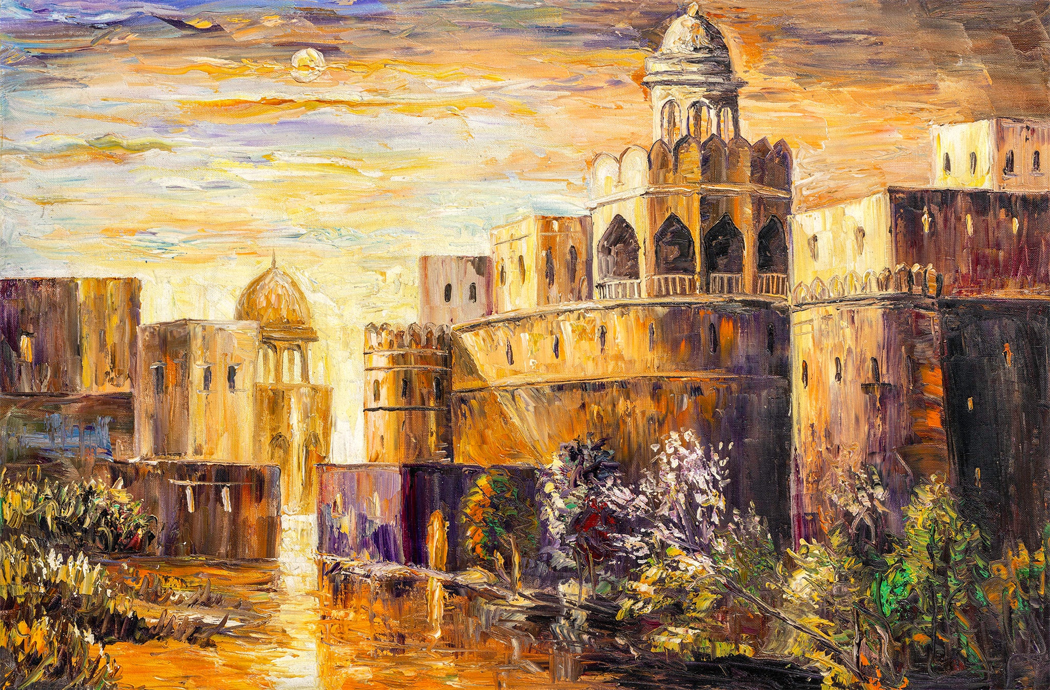 Pakistani Charming Old World Lahore Scenery, Modern Art, Islamic ...
