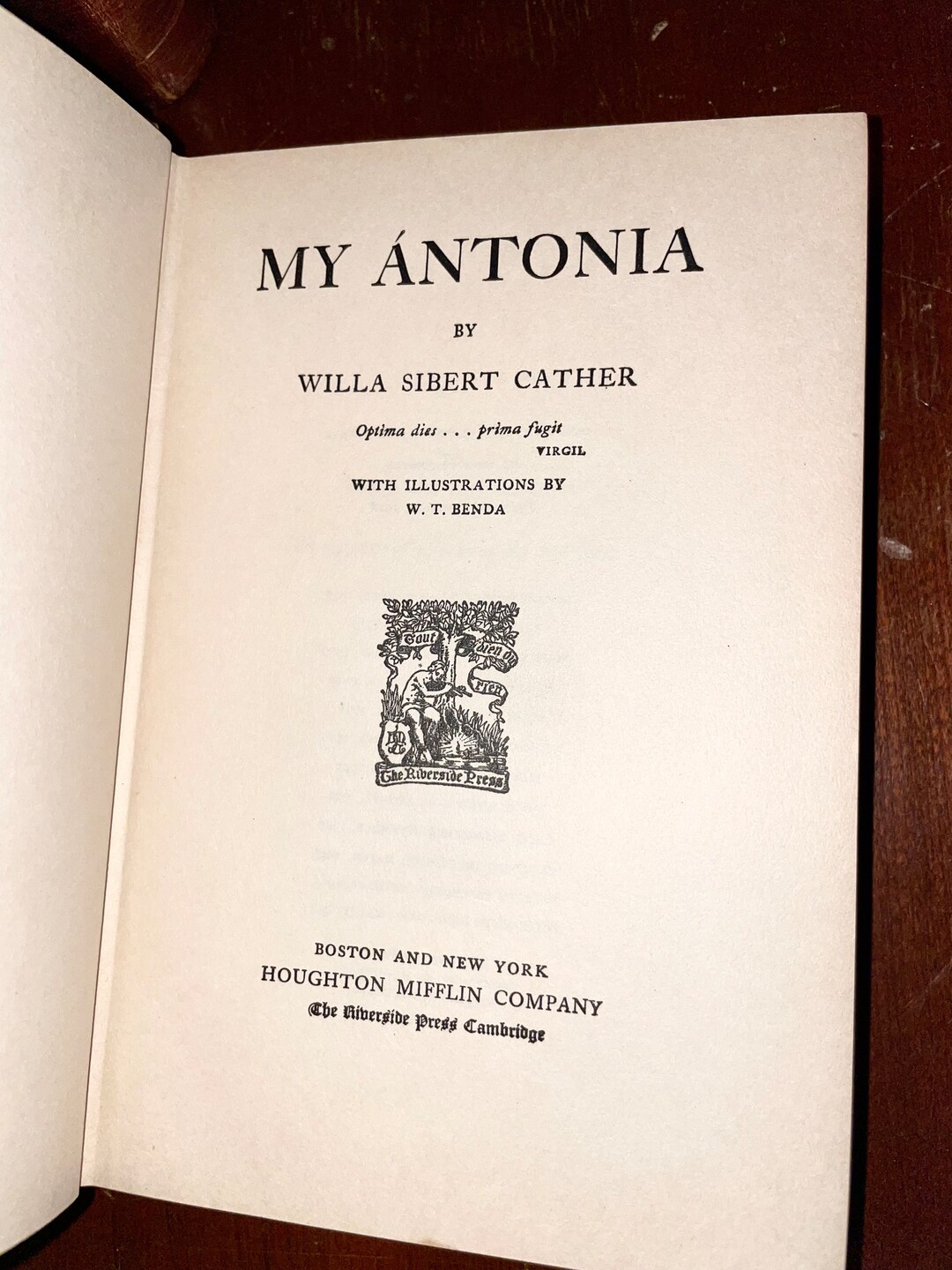 MY ÁNTONIA by Willa Cather, Illustrations BY W. T. Benda Original ...