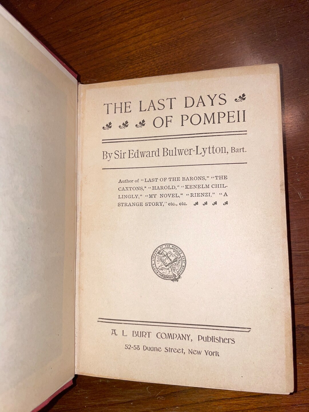 Last Days of Pompeii., Antique Collection Book by Sir Edward Bulwer ...