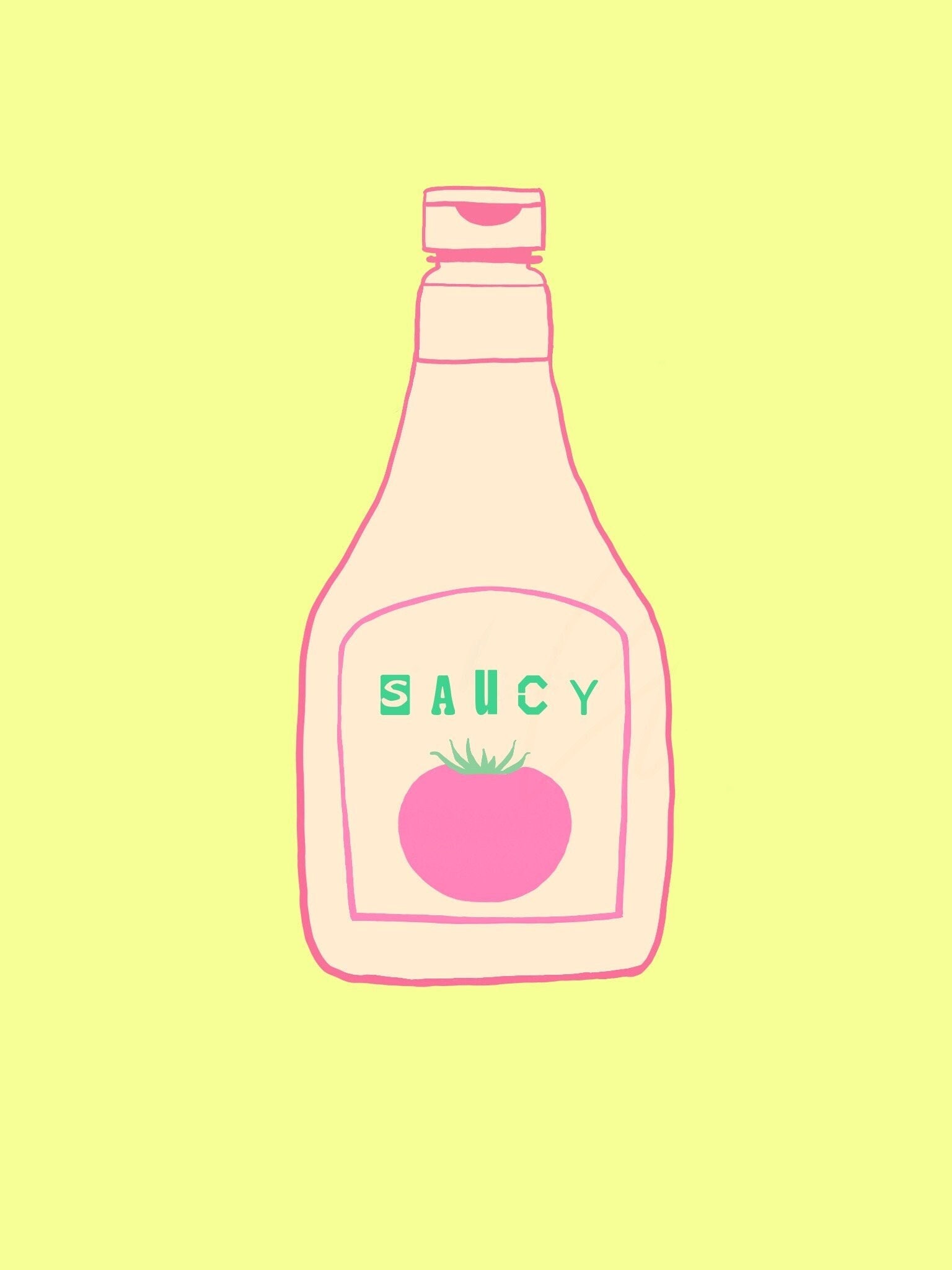 Saucy Ketchup Matte Poster, Retro Poster, Matte Poster, Minimal Poster ...