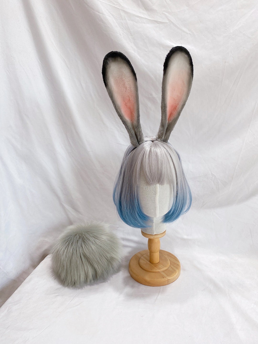 Rabbit Ears Rabbit Tails Artificial Fur Ear Headbands - Etsy UK