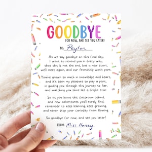 Teacher Goodbye Gift to Students, Last Day of School Gift From Teacher ...