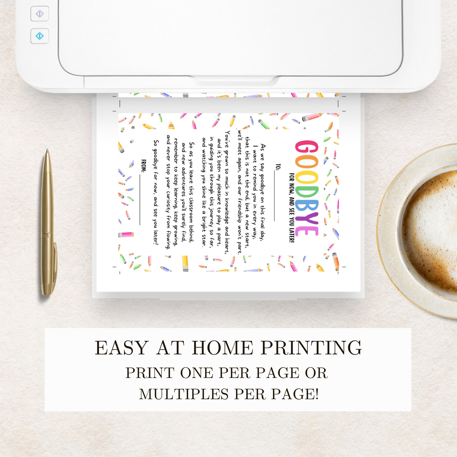 Teacher Goodbye Gift to Students, Last Day of School Gift From Teacher ...