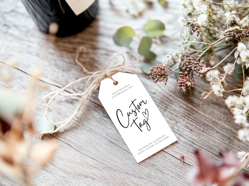 Editable Thank You Tag Template | 2.5x3 Canva Gift Tag | Printable ...
