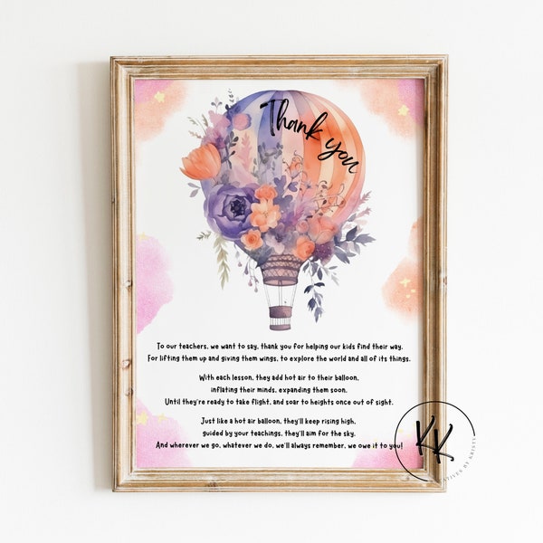 Teacher Goodbye Poem - Etsy