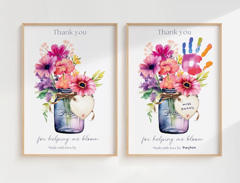 Teacher Appreciation Gift Handprint Art Instant Download | Printable ...