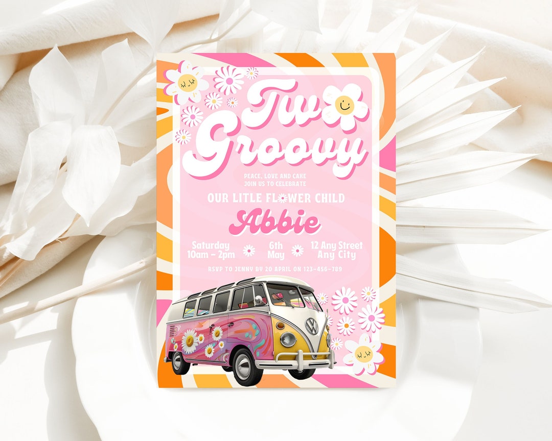 Editable Two Groovy Invitation Two Groovy Invitation Template 2nd ...