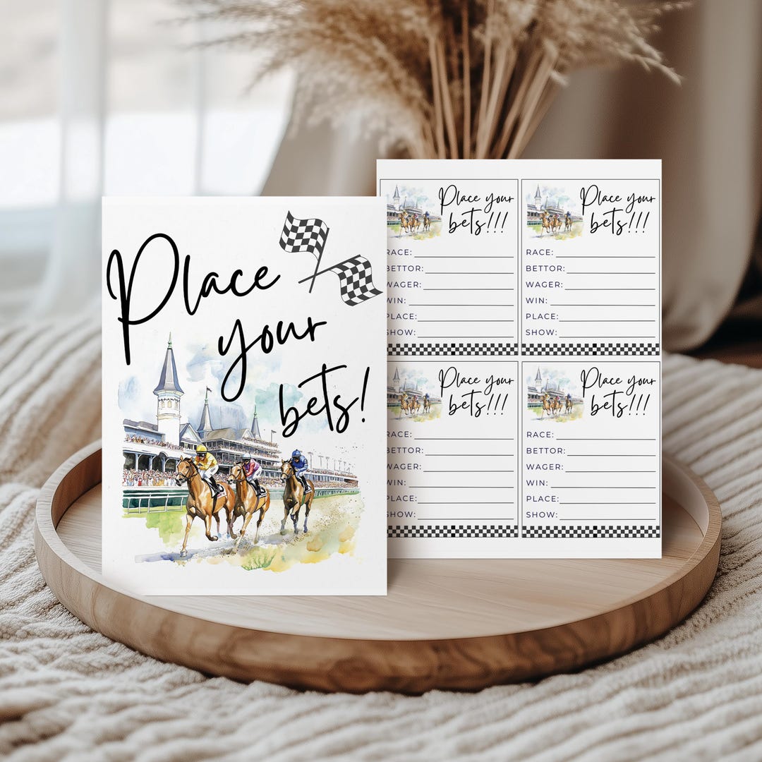 Kentucky Derby Betting Game, Place Your Bets Sign & Cards, Derby Party ...