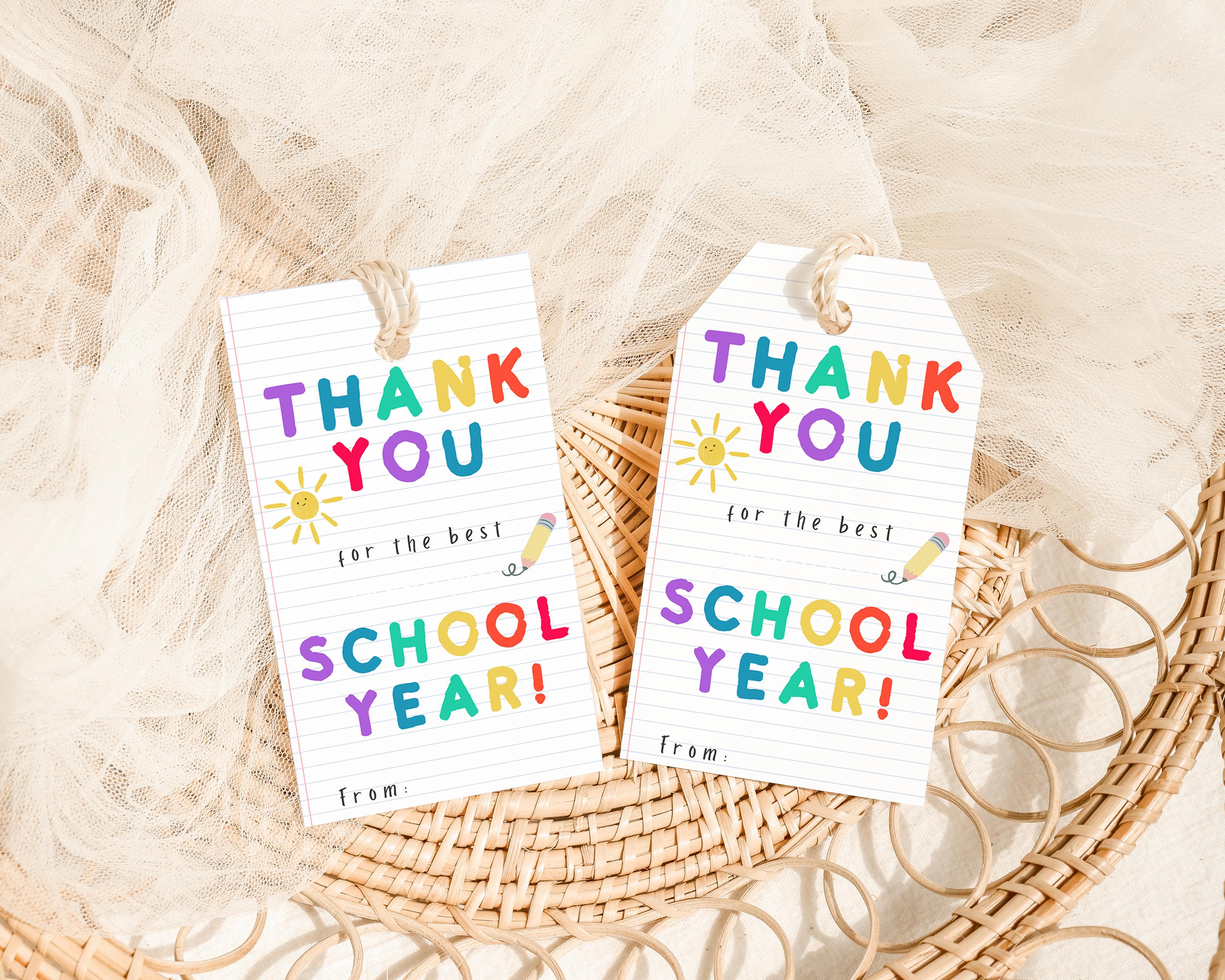 Printable Teacher Thank You Gift Tags | Instant Download | End of ...