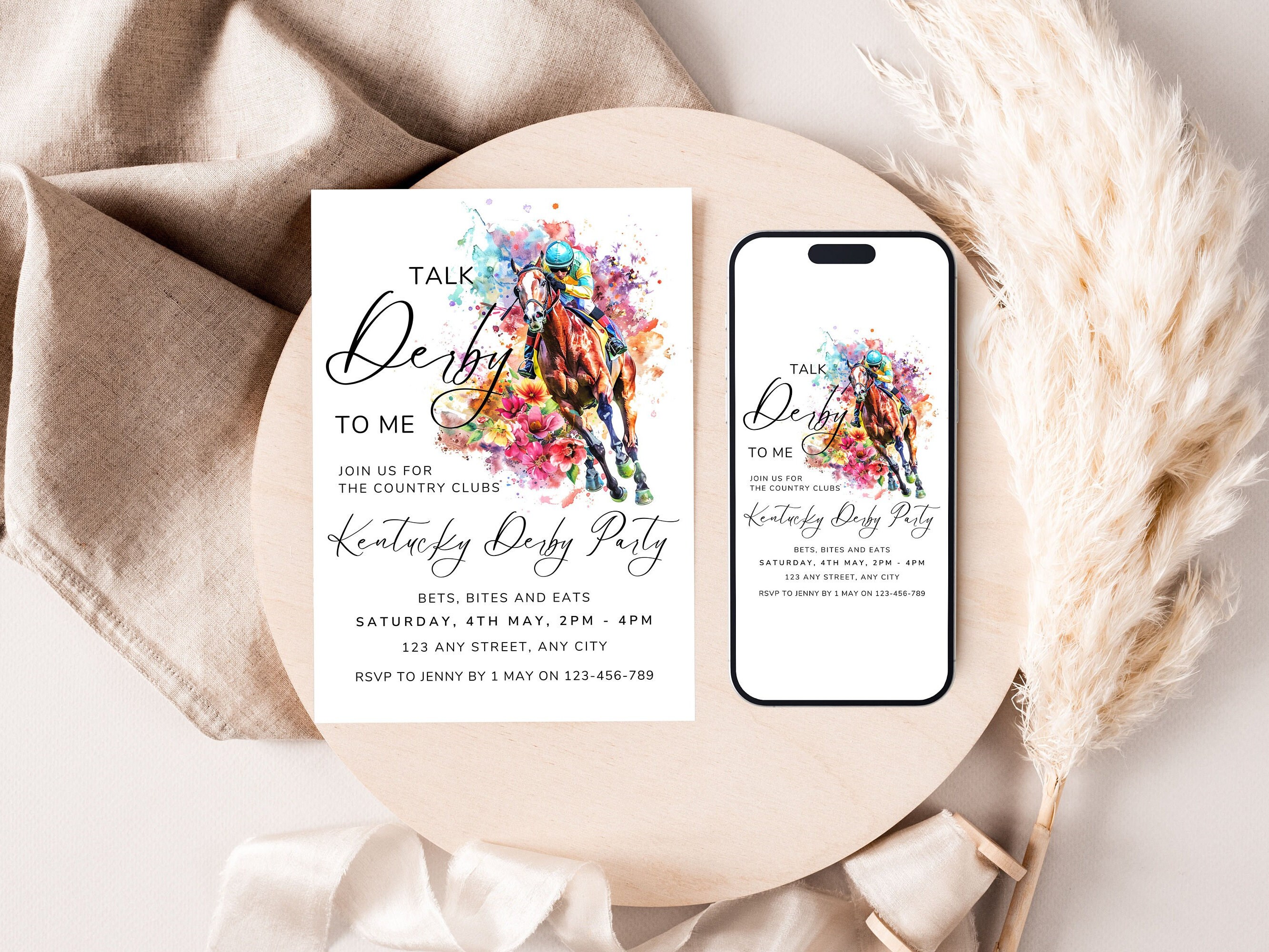 Kentucky Derby Party Invitation Talk Derby to Me Kentucky Derby Party ...