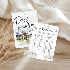 What's Your Racehorse Name Game With Name Tags & Sign | Kentucky Derby ...