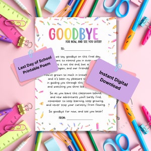 Teacher Goodbye Gift to Students Last Day of School Gift From - Etsy