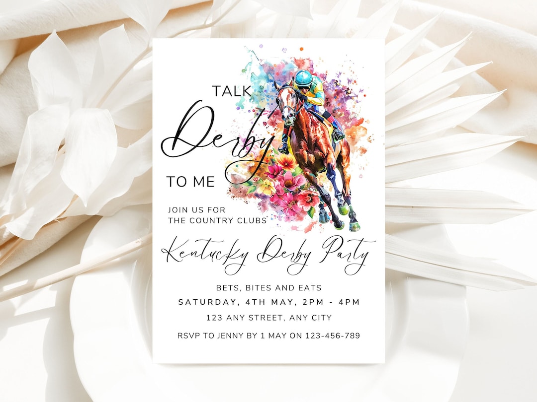 Kentucky Derby Party Invitation | Talk Derby to Me | Kentucky Derby Party | Derby Invitation ...