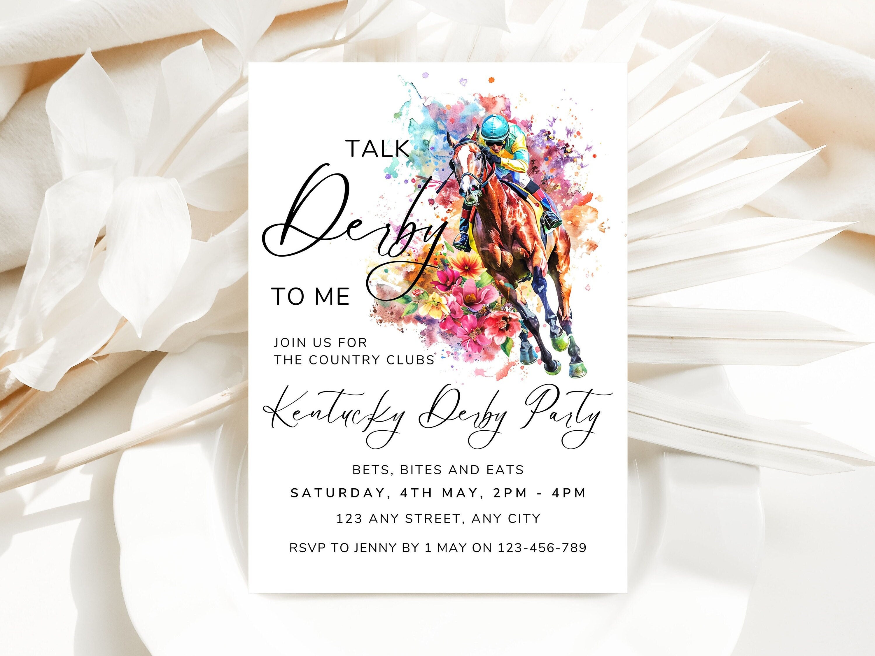 Kentucky Derby Party Invitation Talk Derby to Me Kentucky Derby Party ...
