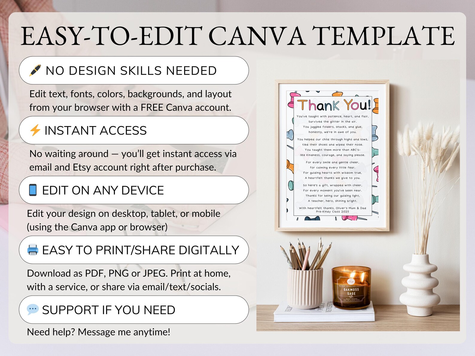 Editable Teacher Poem | End of Year Teacher Gift | Parent to Teacher ...