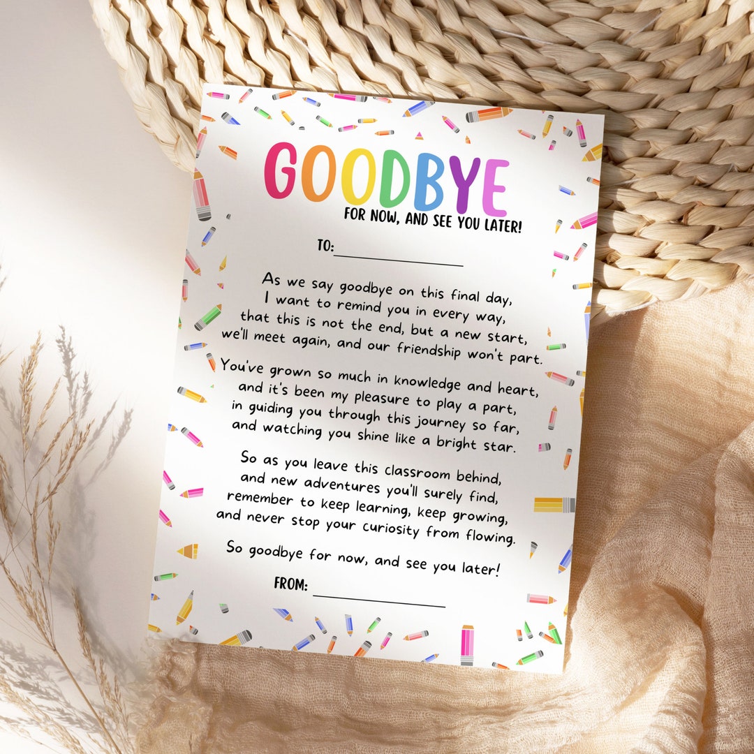 Teacher Goodbye Gift to Students Last Day of School Gift From - Etsy