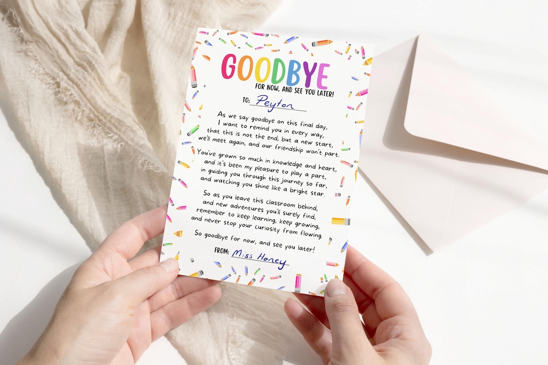 Teacher Goodbye Gift to Students | End of Year Poem Printable | Last ...