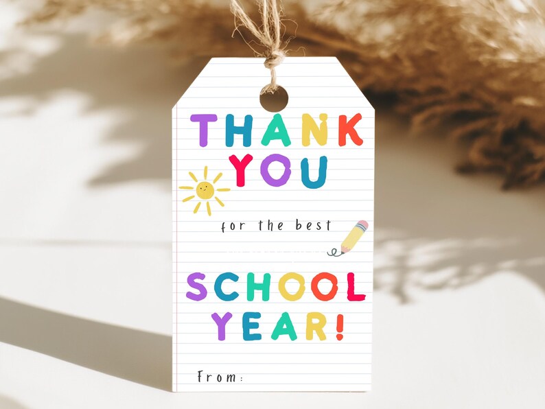 Printable Teacher Thank You Gift Tags | Instant Download | End of ...