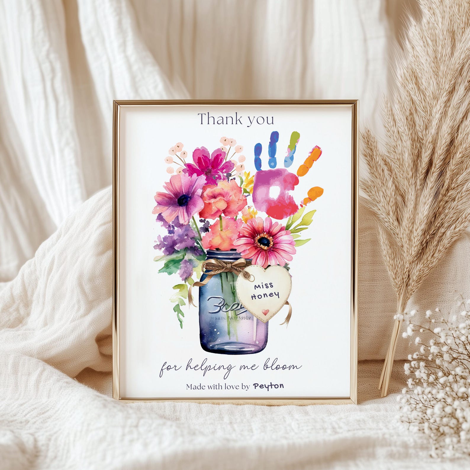 Teacher Appreciation Gift Handprint Art Instant Download | Printable ...