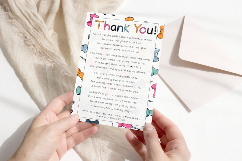 Editable Teacher Poem | End of Year Teacher Gift | Parent to Teacher ...