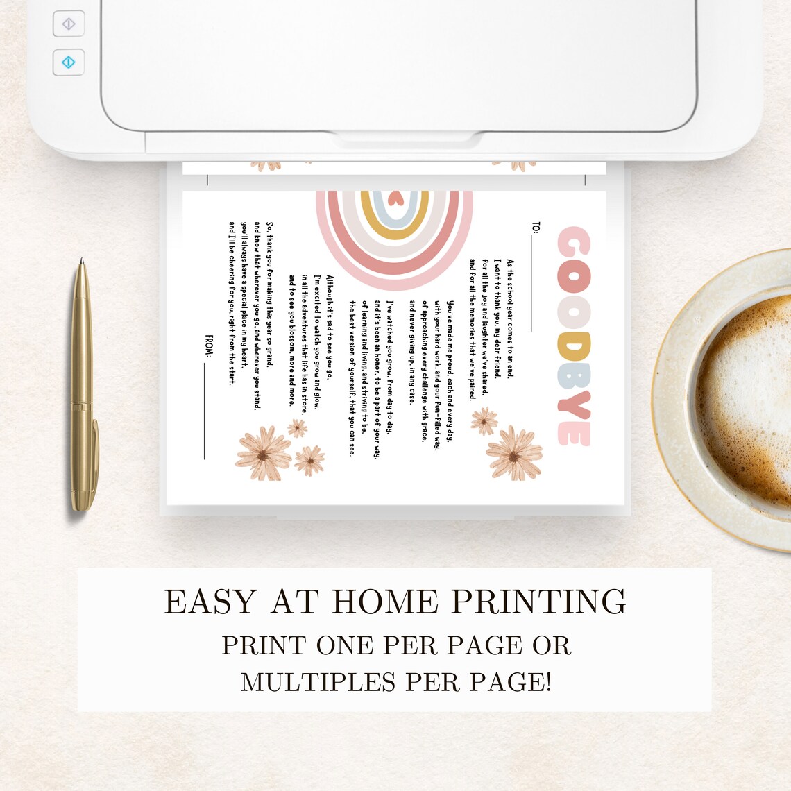 Teacher Goodbye Gift to Students, Last Day of School Gift From Teacher ...