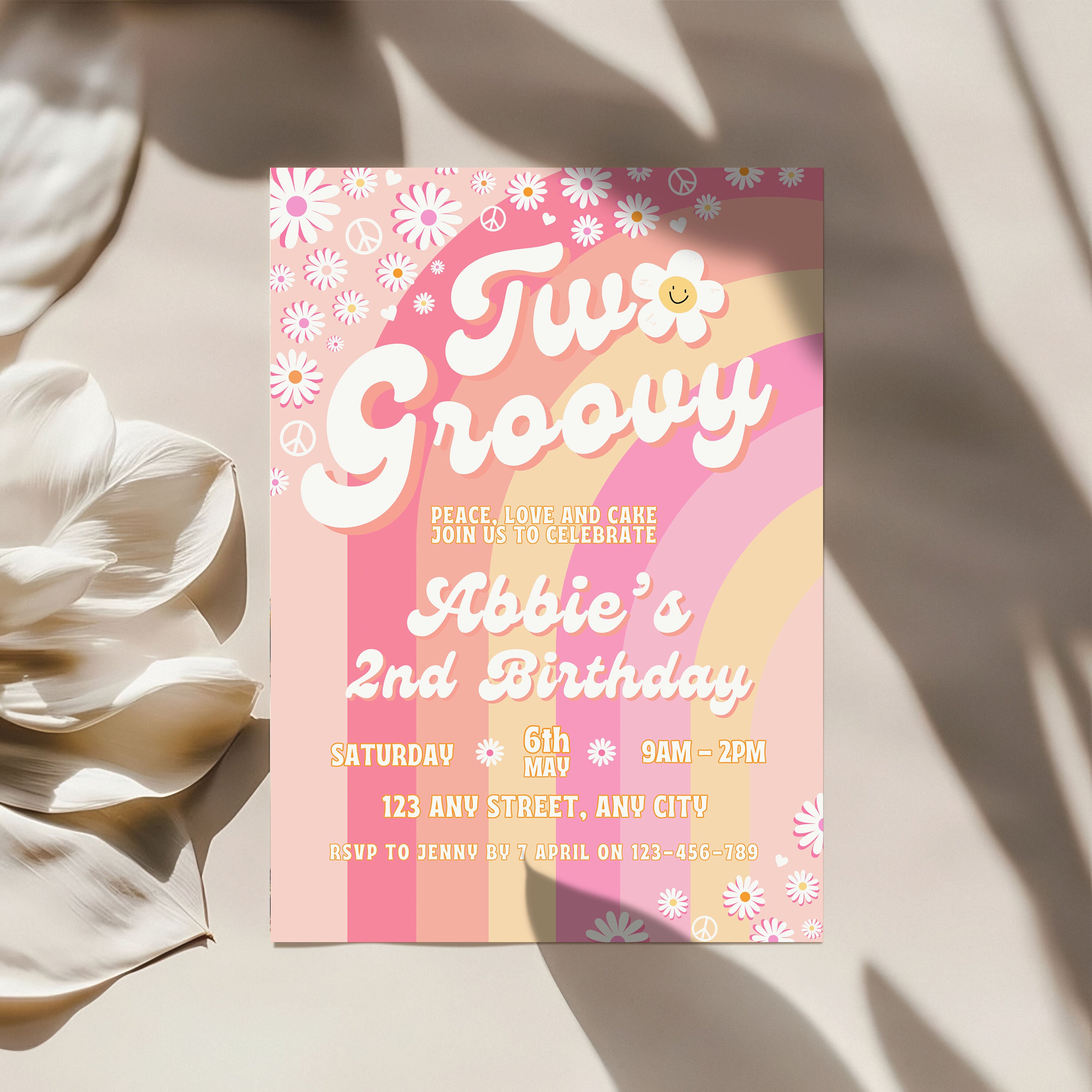 Editable Two Groovy Invitation Two Groovy Invitation Template 2nd ...