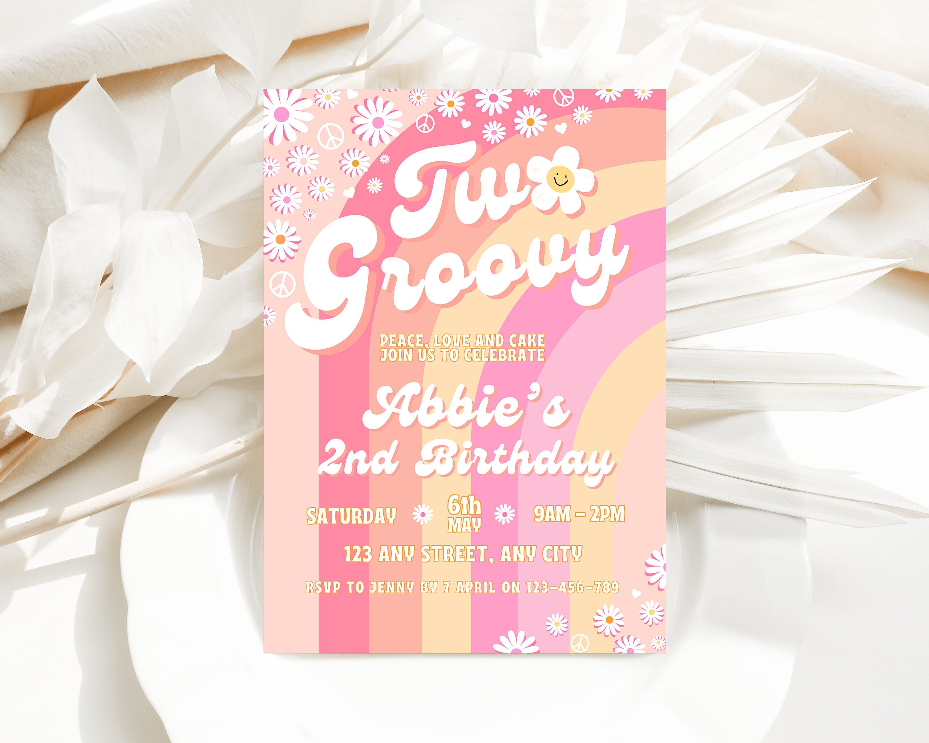 Editable Two Groovy Invitation Two Groovy Invitation Template 2nd ...