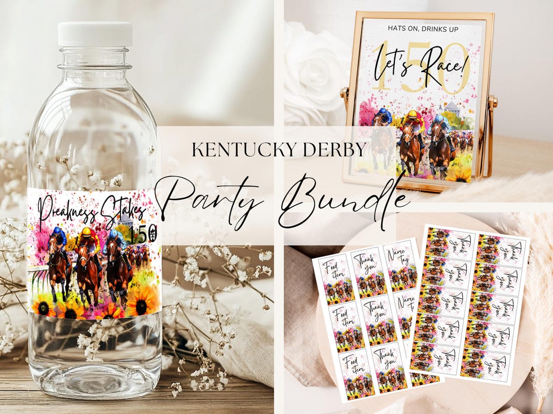Preakness Party Decor Bundle | Horse Racing Printable's | Editable ...
