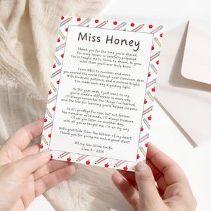 Editable Teacher Goodbye Gift, Last Day of School Gift to Teacher ...