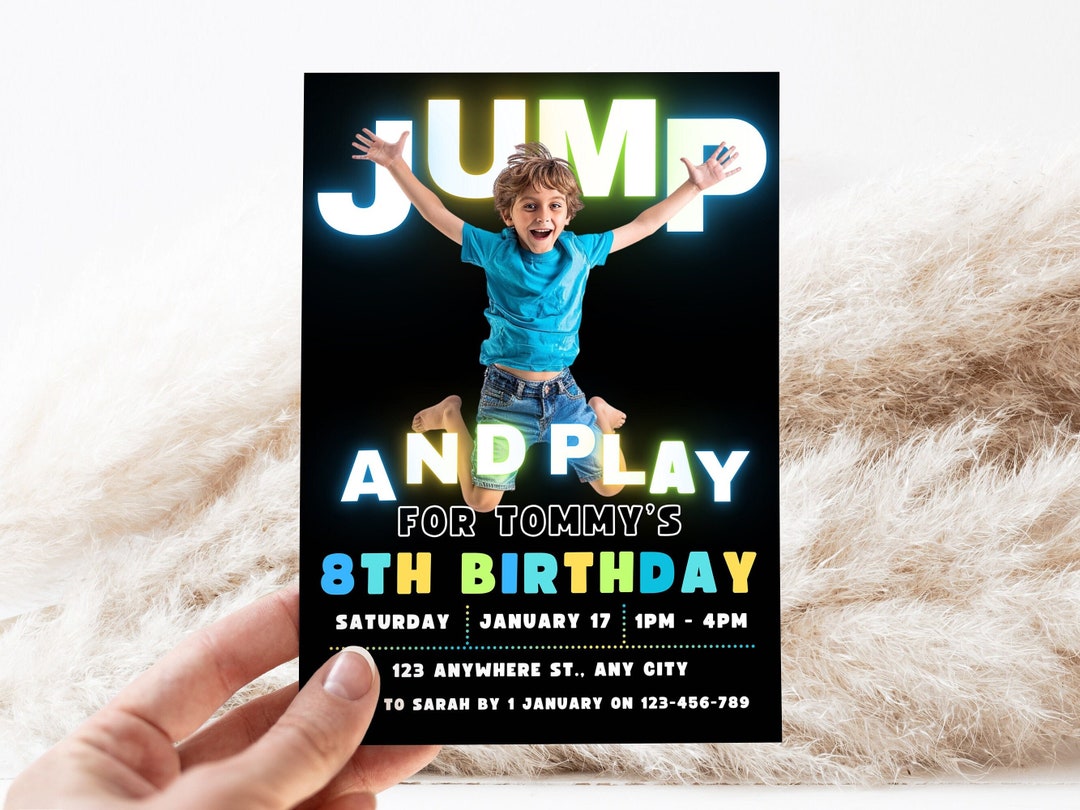 Trampoline Party Invite | Bounce House Party | Jump Invite | Trampoline ...